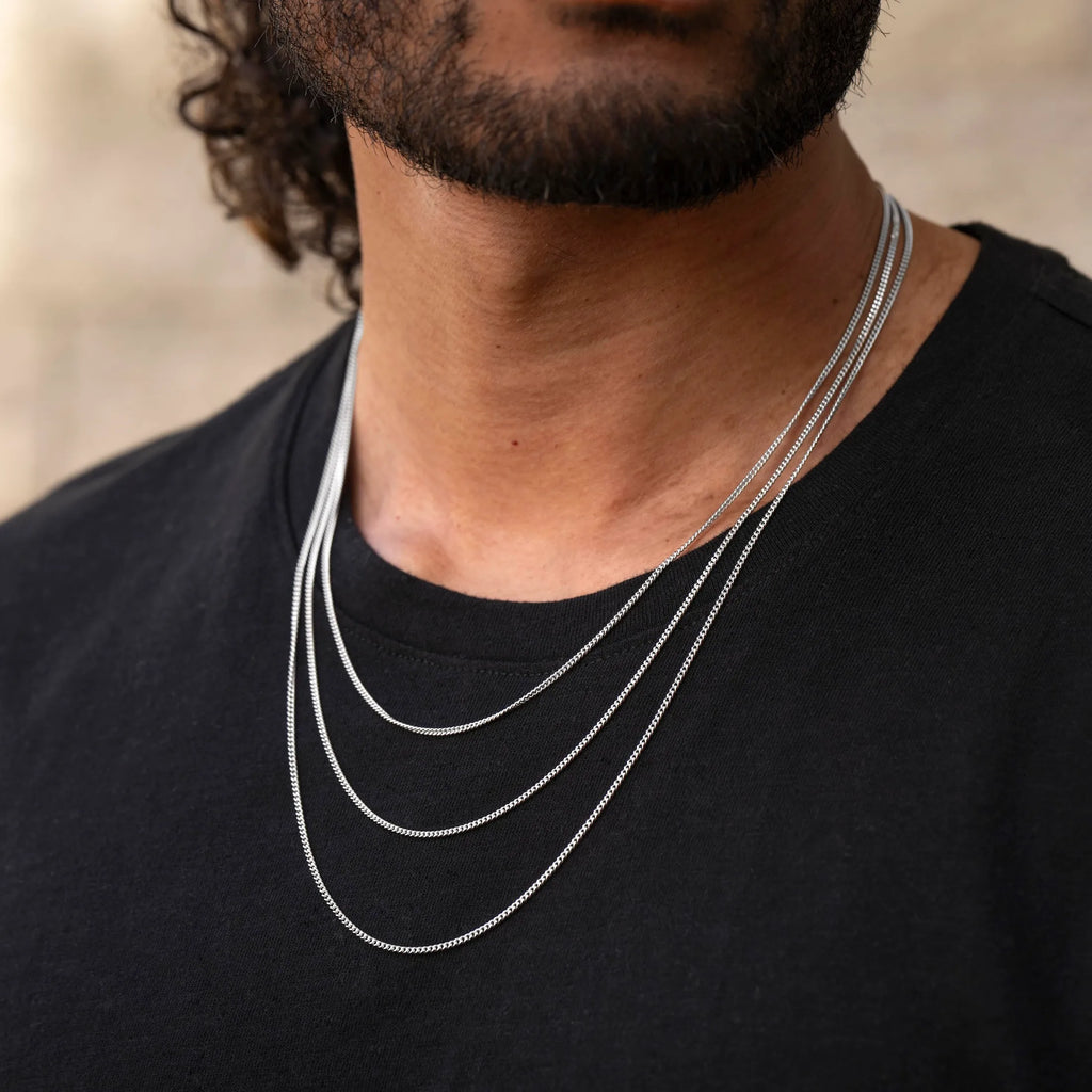Mens Micro Cuban Chain Necklace - Silver | Vincero Collective