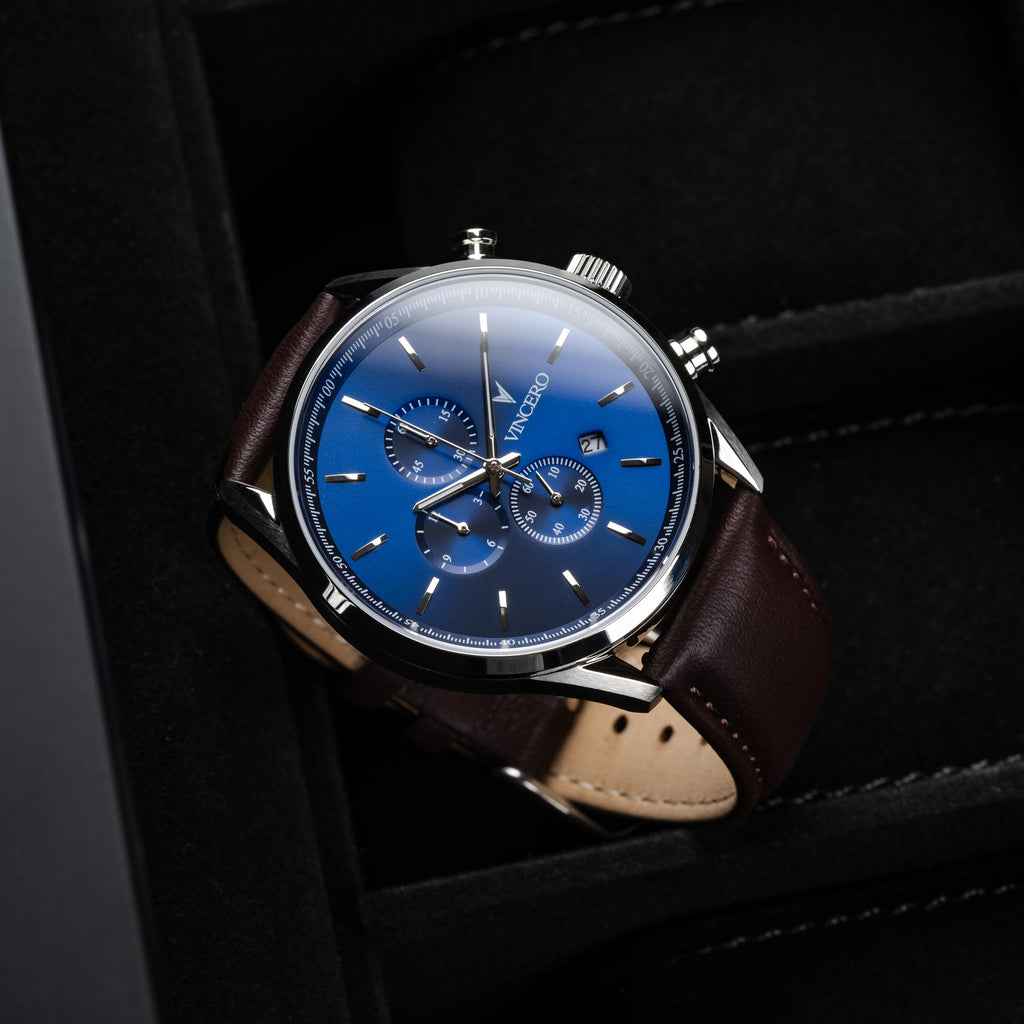 Men's Chronograph - Blue/Brown | Vincero Watches & Vincero Collective